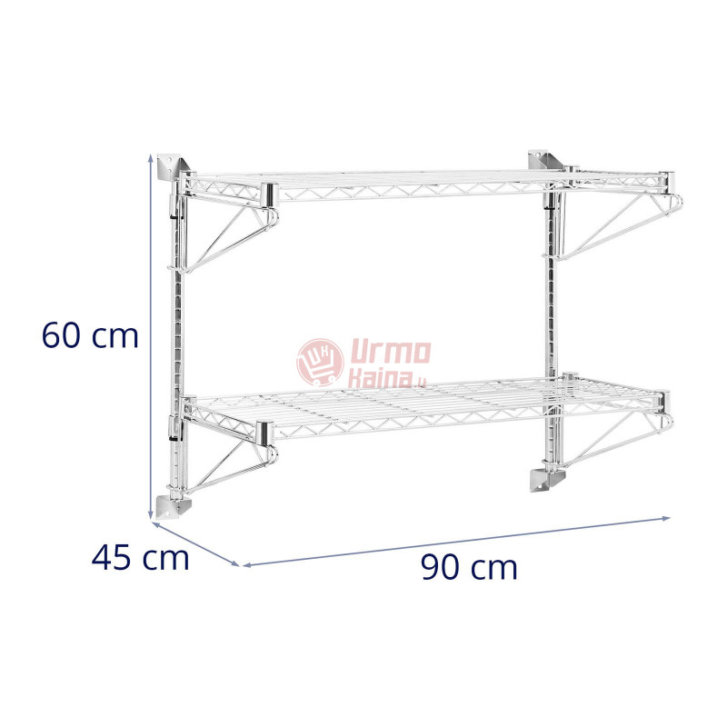 Sieninė lentyna - 2 lentynos - 90 cm - Royal Catering