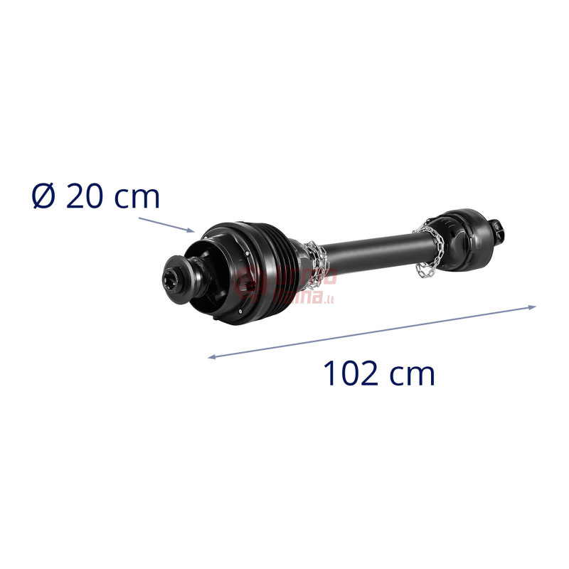 Kardaninis velenas - 1 3/8" / 6 dantukai - 68,2 cm - įskaitant grandinę