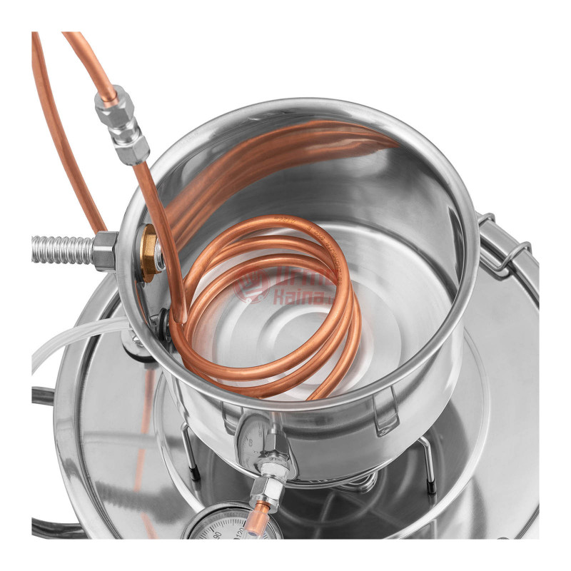 Distiliatorius - nerūdijantis plienas - 20 l - termometras