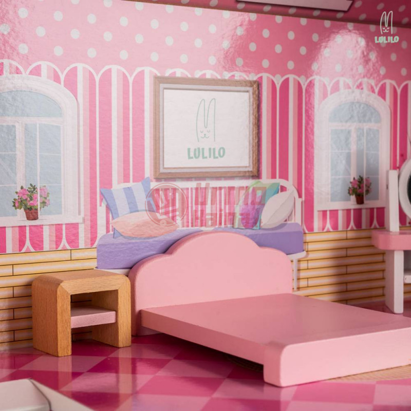 Medinis lėlių namas LULILO TULIPO 70 cm
