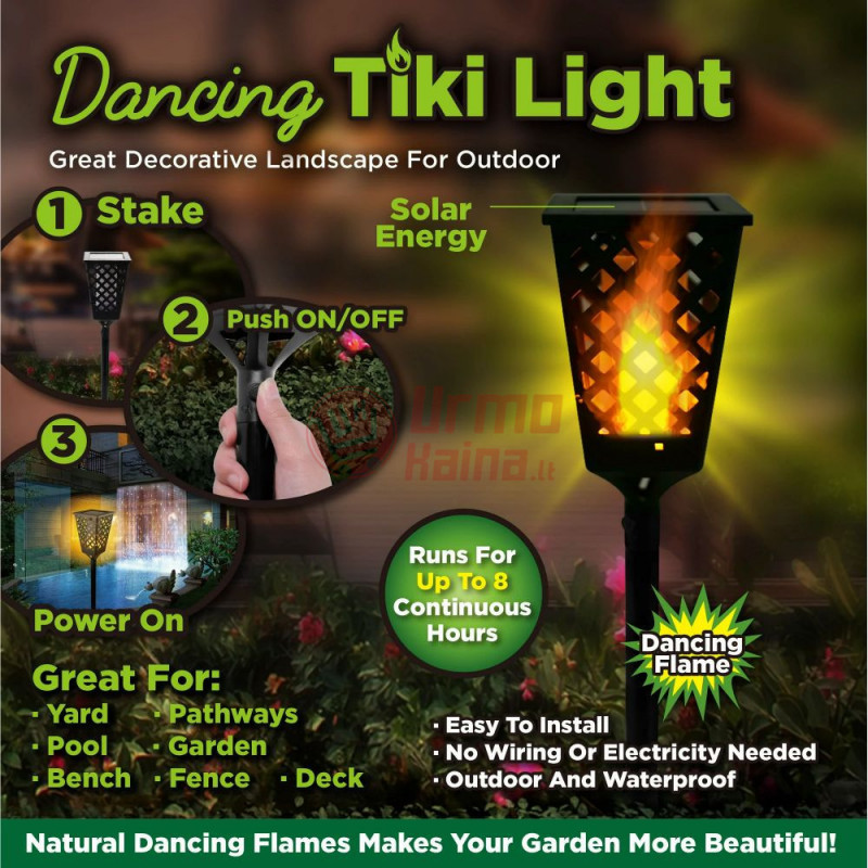 Lauko šviestuvas su saulės baterija Dancing Tiki Light