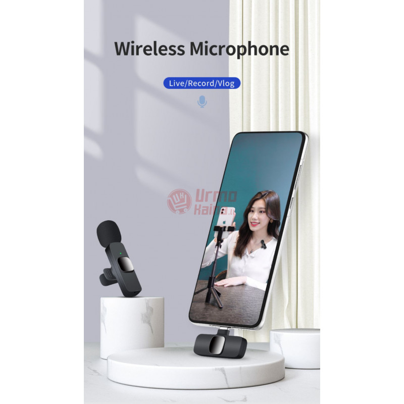 Mikrofonas telefonui K9, 2 vnt, Type-C ir Lightning jungtis