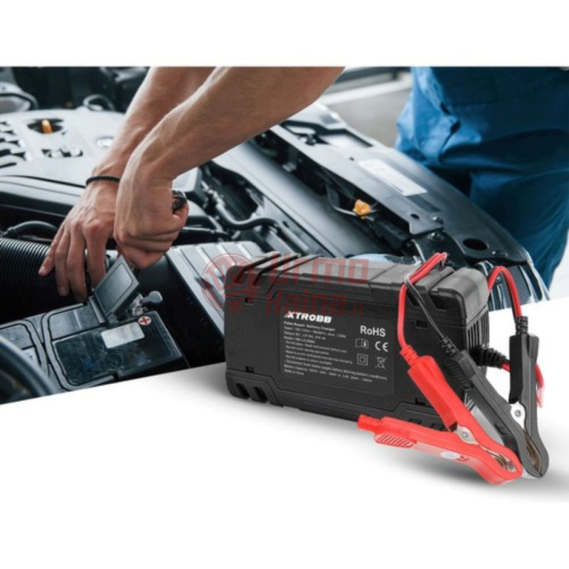 Automobilinis akumuliatoriaus įkroviklis su atstatymo funkcija XT22463