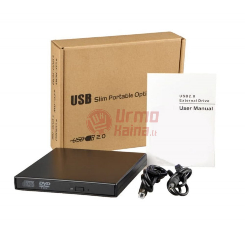 Nešiojamas išorinis CD DVD kompaktų skaitytuvas ir įrašymo įrenginys HC04