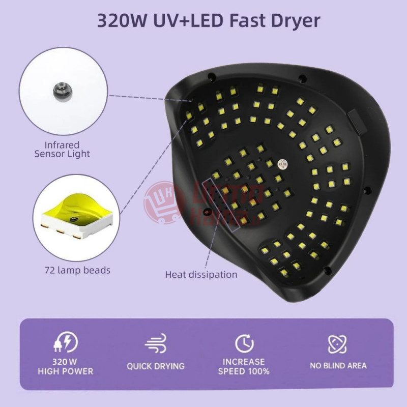 UV Lempa nagams SUN X19 MAX 320W 72 LED