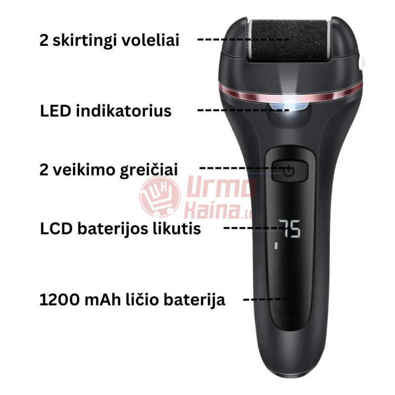 Elektrinis pėdų šveitiklis ir priežiūros rinkinys ProGrind 10in1