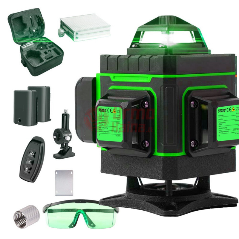 Linijinis lazerinis nivelyras su trikoju 4D, 16 eilučių 360° RF01