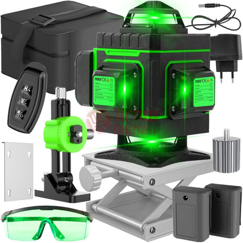 Linijinis lazerinis nivelyras su trikoju 4D, 16 eilučių 360° RF01