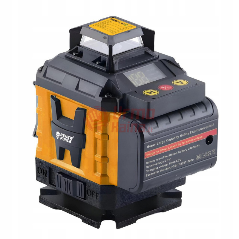 Linijinis lazerinis nivelyras 3D, 16 eilučių, LCD, 360° RE01 MAX