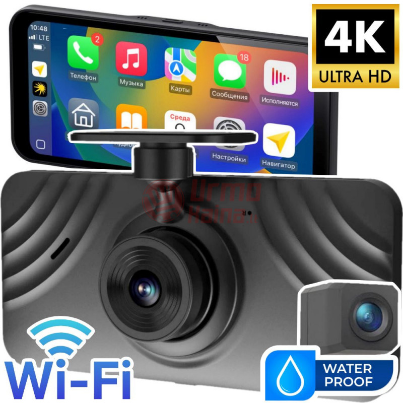 Vaizdo registratorius Neoline Smartway, 2-jų kamerų, 4K su Android Auto ir Apple Carplay