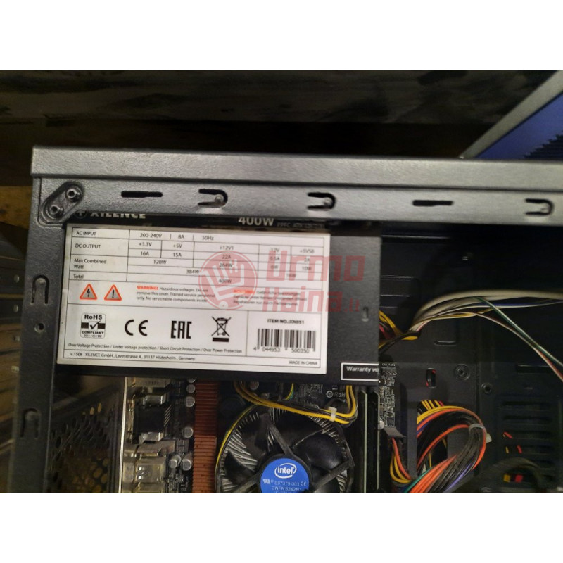 Kompiuteris su motinine plokšte Gigabyte GA-H110M-HDV, maitinimo bloku ...