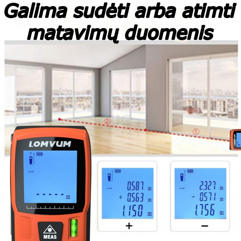 LAZERINIS ATSTUMO MATUOKLIS | Matavimas iki 50 m