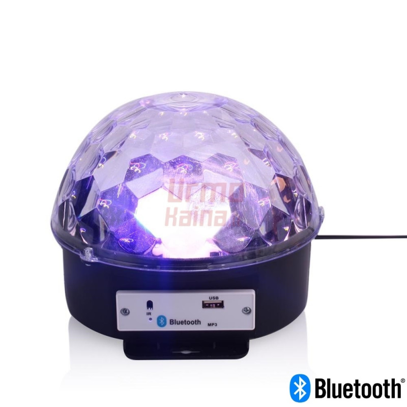 LED Disco rutulys su Bluetooth ir MP3 grotuvu