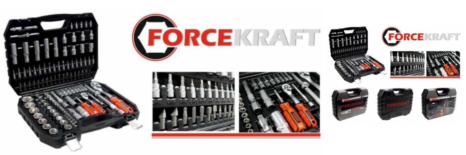 Įrankių galvučių komplektas FORCEKRAFT 108 dalių