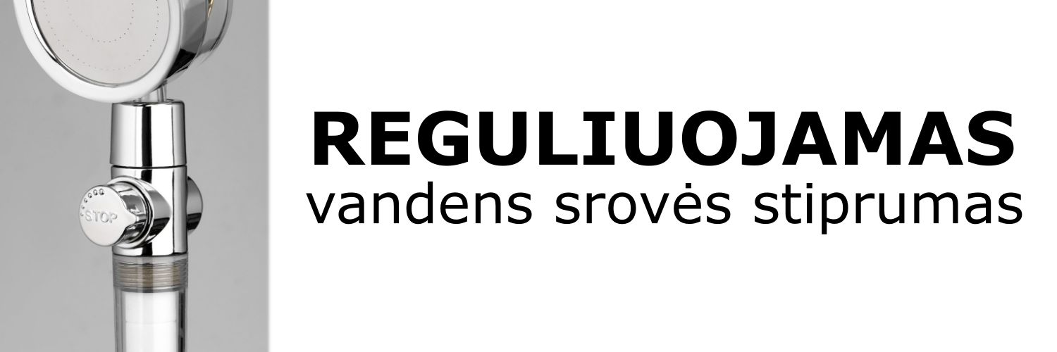 Dušo galvutė Turbo su filtru ir reguliuojama vandens srove IG4