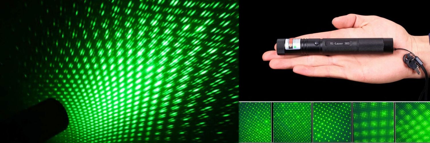 Įkraunama lazerinė rodyklė su užraktu