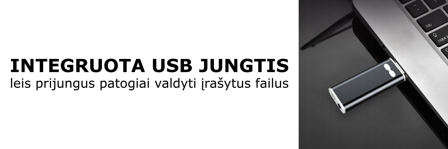 Diktofonas - USB atmintinė su ausinėmis Q13, 8GB