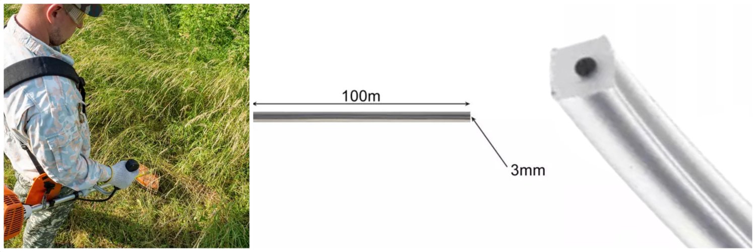 Trimerio pjovimo lynas su viela 3 mm x 100 m